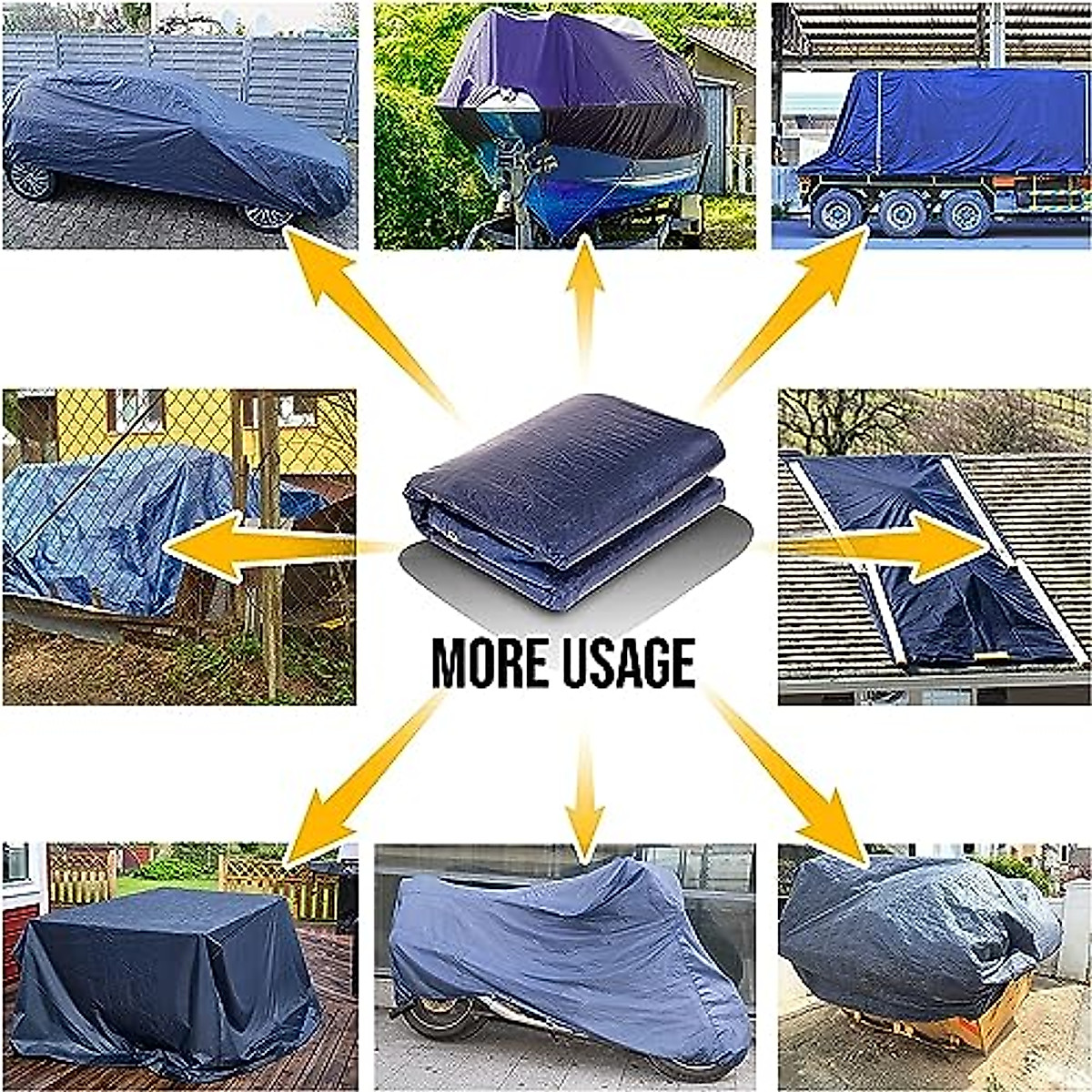 ColourTree 12' x 24' Premium Oval Blue Winter Swimming Pool Cover Tarp Tarpco Safety Extra Heavy Duty, Waterproof, UV Resistant (Cover Size: 16'x28’/ 4 ft .Overlap) ◆We Customize Size◆