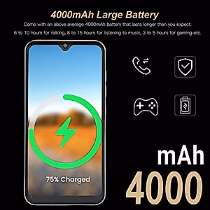 Unlocked Cell Phone, 6.1in Large Screen 4GB RAM 128GB ROM Dual SIM Unlocked Smartphone, Face ID 11 4000mAh 4G Mobile Phone, 3 Card Slot Design Cellphone (Blue)