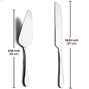 Mamajardin 2PC Premium Cake Knife and Server Set – Stainless Steel Cake Cutting Set for Wedding, Include Cake Cutter and Pie Spatula for Wedding, Birthday, Parties and anniversary, Dishwasher Safe