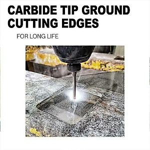 JINYI Efficient Universal Drilling Tool,Multi-Function Triangle Cross Alloy Drill Bit Tip Tools,Titanium Combination Drill Tap Bits Set,Metal, Wood (Black)