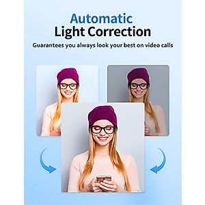 SAMOMO Webcam with Dual Microphones, 1080P Full HD Computer Camera for Laptop/Desktop, Autofocus, Privacy Cover, Auto Light Correction, USB Web Cam for Video, Teaching, Streaming and Gaming