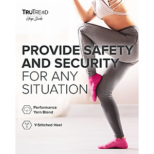 TruTread Pilates Socks with Grips for Women and Men - 6 Pairs Yoga Socks for Women | Yoga Socks for Men | Pure Barre Socks