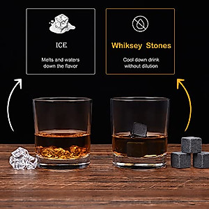 Gifts for Men Dad, Whiskey Stones, Stocking Stuffers, Valentines Day Anniversary Birthday Gift Ideas for Him Boyfriend Husband Grandpa Uncle, Bar Accessories Cool Stuff Retirement Bourbon Presents