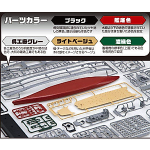 Fujimi Model 1/700 Ship Next Series No.1 Japanese Navy Battleship Yamato (New Exhibition Base Specification), Color Coded, Plastic Model Ship NX1