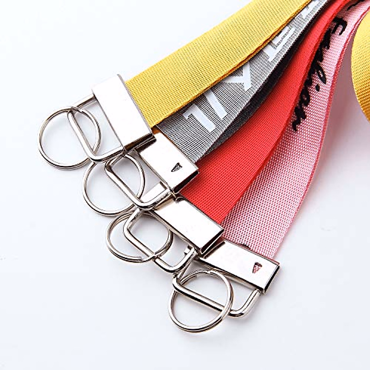 HRLORKC 50 Sets Key Fob Hardware Key Fob Keychain Wristlet with Split Ring 0.8 Inch