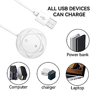 E ECSEM Charger Dock Compatible for Rose Toy Portable Magnetic Replacement Charging Stand Adapter with USB Charging Cable Cord for Rose Massagers,White