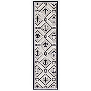 Balta Rugs Verne Nautical Trellis Indoor/Outdoor Area Rug White 2' x 7' Runner