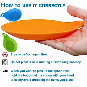 Kitchen Silicone Spoon Rest, 3 Pack Flexible Almond-Shaped Spoon Ladle Holder, Silicone Cooking Utensil Rest