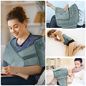 Heating Pad for Back Pain Relief Electric Heating Pad Wrap for Period Cramps Lower Back Neck Shoulders Pain Relief 6-Hour Auto Shut Off 12x24 Heated Pad + 20" Belt Adjustable 4 Timer & 6 Heat Level