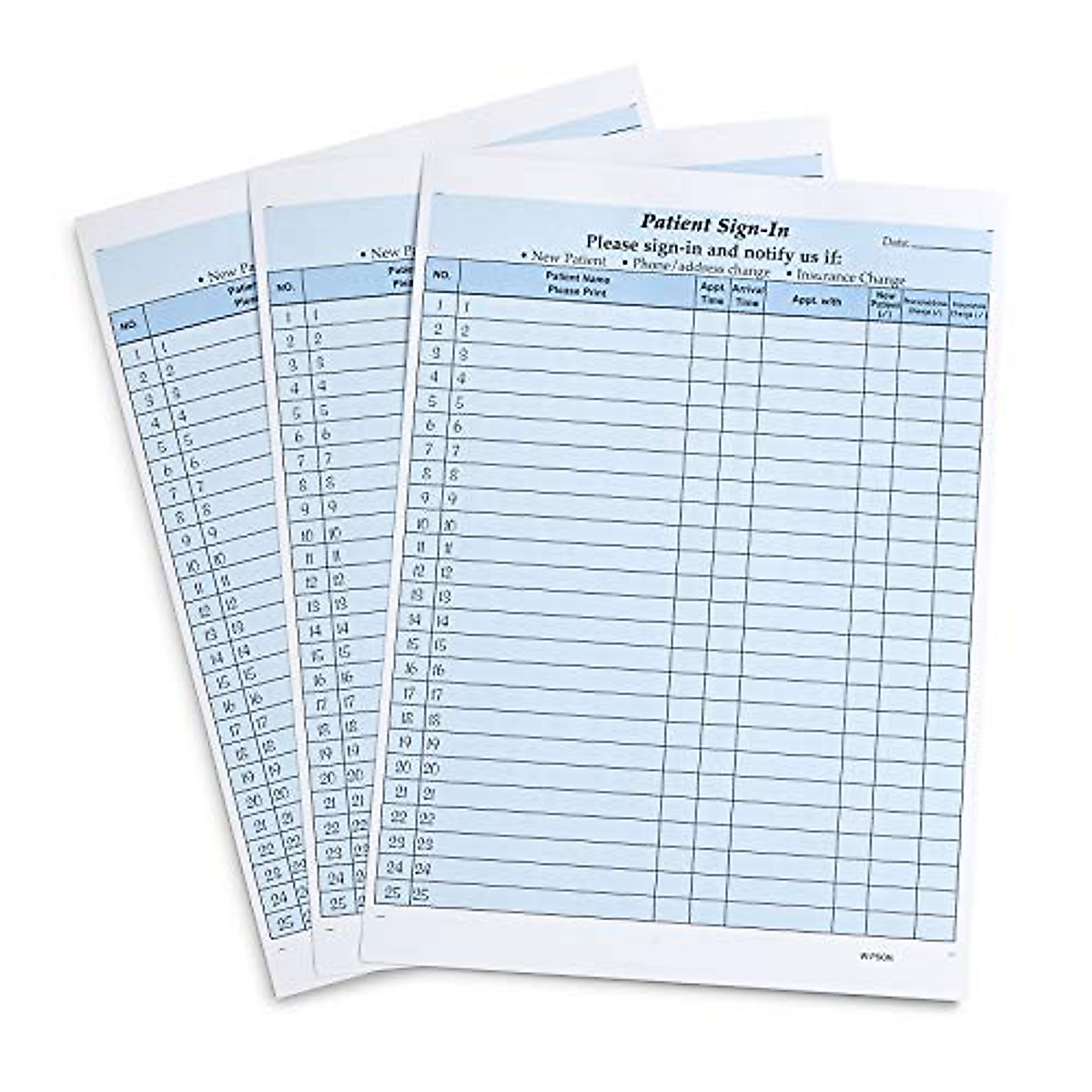 Blue Summit Supplies 125 Patient Sign in Sheets, HIPAA Compliant, Peel Off Adhesive Labels Carbonless 3 Part Forms with, for Privacy in Doctor, Medical, Dental Office, Blue, 125 Pack