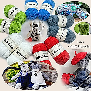 seremel 4Ply Acrylic Soft Yarn 2 Balls 1Pack, 2 Pcs Crochet Yarn Total 100g (3.4oz) / 260m (280Yds), Crocheting/Knitting #4 Medium Yarns, Worsted Beautiful Color (Hot Red)