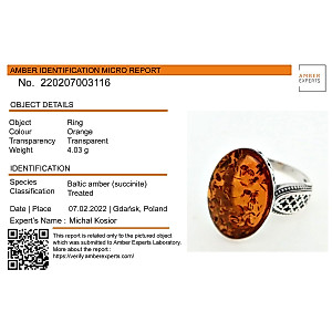 HolidayGiftShops Sterling Silver and Baltic Honey Amber Ring Alaina