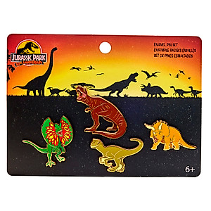 Loungefly Jurassic Park 30th Anniversary 4-Piece Pin Set, Amazon Exclusive