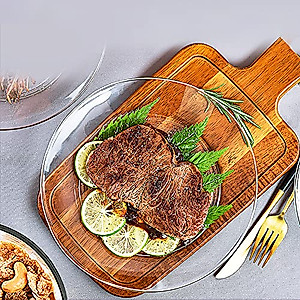 WUWEOT 8 Pack Glass Dessert Plate, 7.5" Clear Salad Plates Appetizer Plate, Snack Fruit Plate Dinner Plate Serveware, Dishwasher Safe