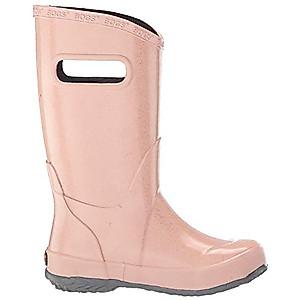 Bogs Rainboot Print Waterproof Rain Boot, Glitter-Rose Gold, 2 US Unisex Little Kid