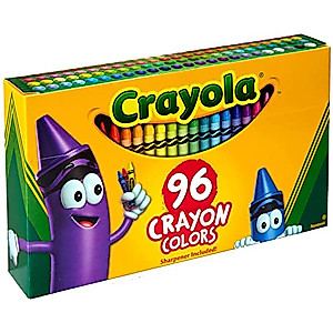 Crayola Classic Color Crayons in Flip-Top Pack with Sharpener, 96 Colors, Gift for Kids