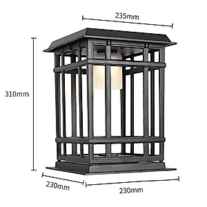 KLFJFD Solar Lights Outdoor,Modern LED Post Lantern Rainproof Lawn Landscape Garden Lamp Home Waterproof IP55 Door Post Light