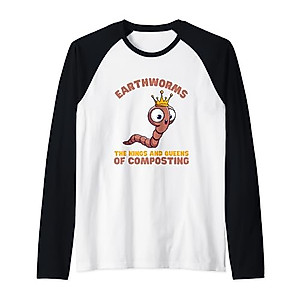 Earthworms The Kings and Queens of Composting Worm Farming Raglan Baseball Tee