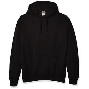 Hanes Men's Comfortwash Garment Dyed Hoodie Sweatshirt, Black, Large