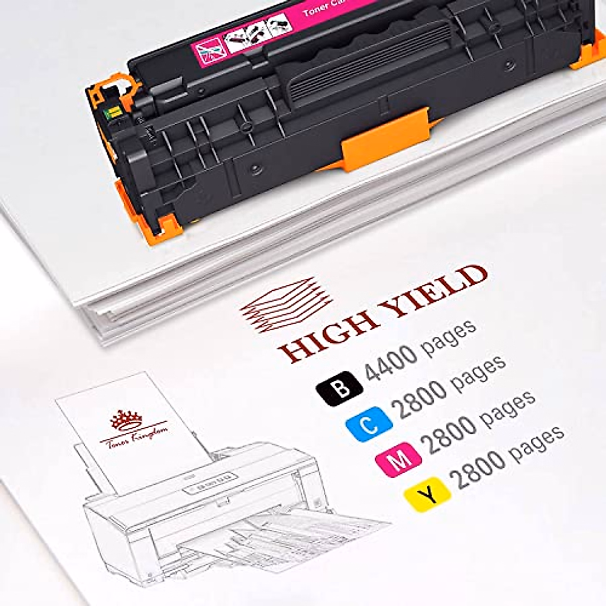 Toner Kingdom Remanufactured Toner Cartridge Replacement for HP 305 305A 305X 312 312A 312X 304A for HP Laserjet Pro 400 300 Color MFP M451dn M451nw M475dn M476nw M476dw M351A M375nw Printer (5 Pack)