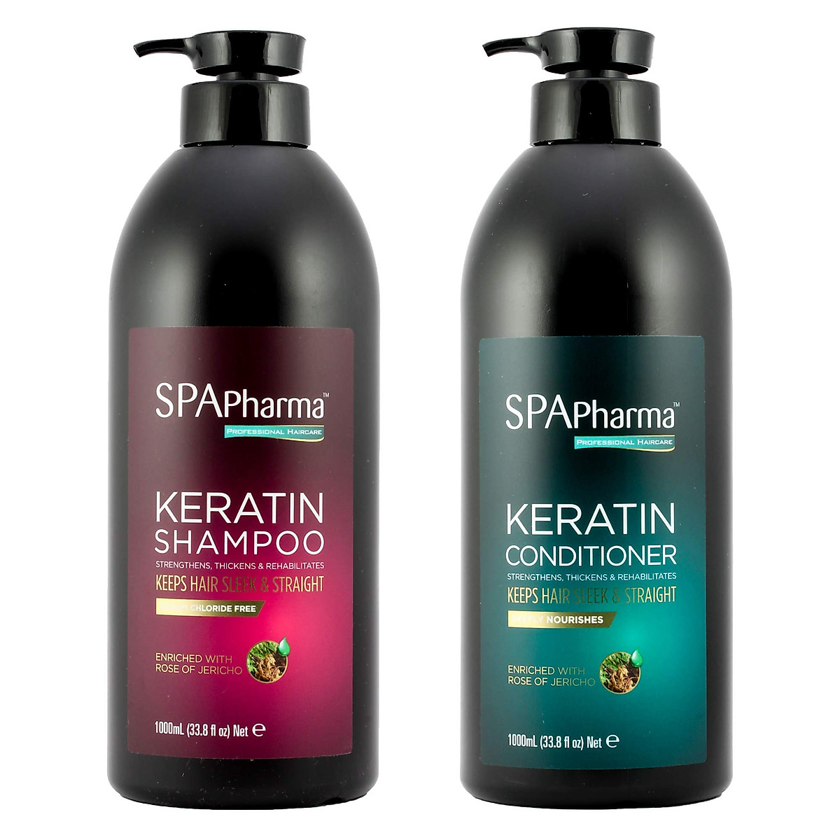 SpaPharma Keratin Shampoo & Conditioner Bundle 2 x 33.8 fl.oz. Nourishes, rehabilitates and adds body.