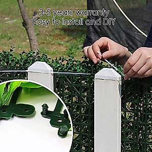 Goasis Lawn Artificial Boxwood Fence Panels Topiary Hedge Plant UV Protected Privacy Screen Outdoor Indoor Use Garden Fence Backyard Home Decor Greenery Walls (24 Pack)