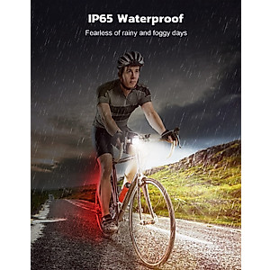 Zewdov Bike Lights for Night Riding, USB Rechargeable Bike Lights Front and Back, Waterproof IP65 Bicycle Light, 4+6 Modes Bike Headlight and Tail Light Set,1.5 Hrs Fast Charging, Easy to Install