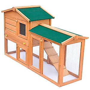 vidaXL 55" Deluxe Wooden Chicken Coop Hen House Rabbit Wood Hutch Poultry Cage Habitat