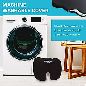 Xtreme Comforts Seat Cushion, Office Chair Cushions - Pack of 1 Padded Foam Cushion w/Handle for Desk, Wheelchair & Car Use - Back Support Pillow for Chair