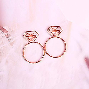Diamond Ring Shape Small Paper Clips - Cute Paper Clips - Funny Bookmark Marking Clips for Office School Wedding Party Invitation Valentine Decoration - Planner Paperclips (20 pcs) (Diamond Ring)