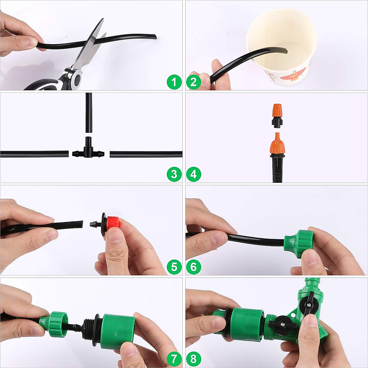 Philonext Drip Irrigation,130ft/40M Garden Irrigation System, Adjustable Automatic Micro Irrigation Kits,1/4" Blank Distribution Tubing Hose Suit for Garden Greenhouse, Flower Bed,Patio,Lawn (40M)