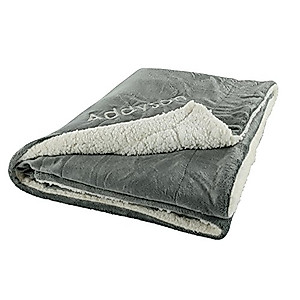 berry bebe Sherpa Throw Blanket Personalized Gray, Large Size 50x60 Reversible Fuzzy Microfiber All Season Custom Blanket for Bed or Couch, College Dorm Gift for The Whole Family