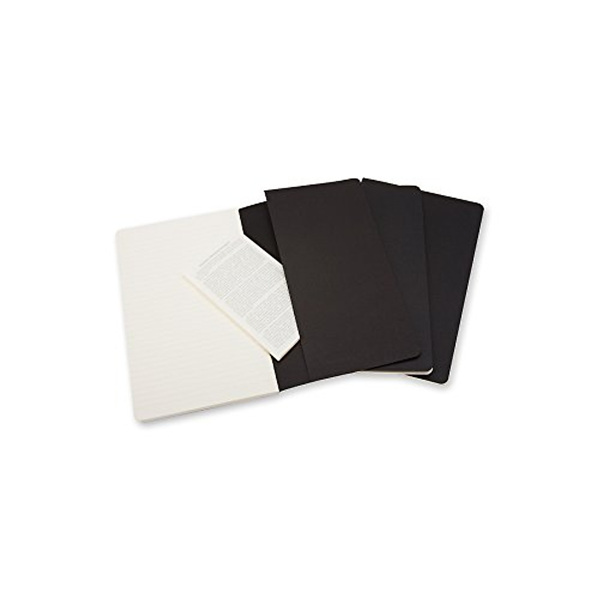 Moleskine Cahier Journal, Soft Cover, Large (5" x 8.25") Ruled/Lined, Black, 80 Pages (Set of 3)