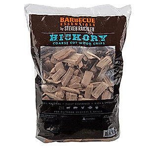 Steven Raichlen All Natural Hickory Wood Chips for Smoker - 260 Cu. In. Bag, Approx 2 lbs - Kiln Dried Coarse Cut BBQ Grill Wood Chips for Smoking Meats - Barbecue Accessories & Grilling Gifts for Men
