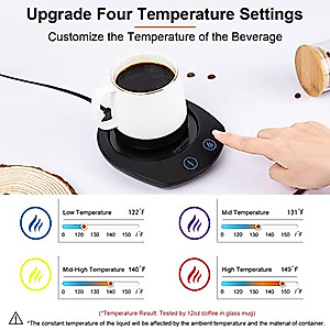 Ingecafea Upgrade Coffee Mug Warmer, Smart Coffee Warmer for Desk Use, 4 Temperature Settings & 4 Hours Auto Shut Off, Large Surface Coffee Cup Warmer for Coffee, Milk, Tea (Oval)