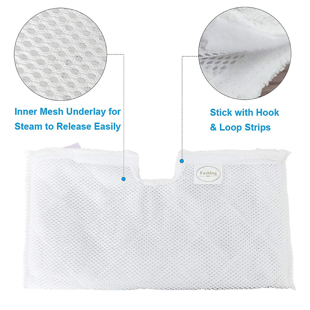 Fushing 10Pcs Steam Mop Pads, Washable Microfiber Cleaning Steamer Replacement Pads for Shark Steam Pocket Mop Hard Floor Cleaner S3500 Series S3501 S3550 S3601 S3601D S3801 S3801CO S3901 SE450 S2901