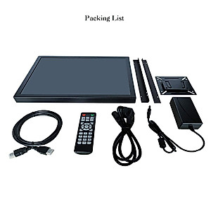 iChawk 17" inch Display 1280x1024 4:3 RCA BNC HDMI-in VGA Metal Shell Embedded Open Frame Wall-Mounted Built-in Speaker Remote Control PC Monitor LCD Screen USB Port U-Disk Video Player, K170MN-59