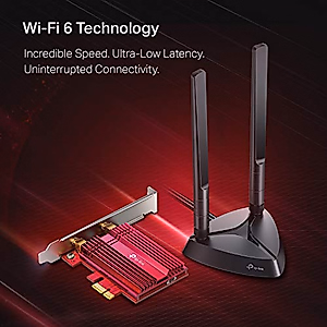 TP-Link WiFi 6 AX3000 PCIe WiFi Card (Archer TX3000E), Up to 2400Mbps, Bluetooth 5.2, 802.11AX Dual Band Wireless Adapter with MU-MIMO,OFDMA,Ultra-Low Latency, Supports Windows 11, 10 (64bit) only