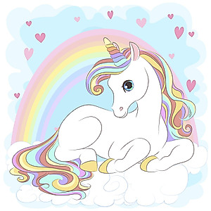 Craft Buddy Crystal Art CAFBL-4 Unicorn Rainbow, 16x16cm Frameable Crystal Art