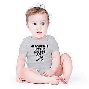 AW Fashions Grandpa's Little Helper Bodysuit Cute Newborn Boy Outfits Funny Baby Rompers Girl Clothes (Newborn, Sports Grey)