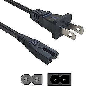 SHAFI® 10FT 2 Prong Power Cord - [UL] Polarized Power Cord NEMA1-15P to IEC-C7 - Replacement Figure 8 AC Power Cable Compatible with Vizio LED-HDTV D-E-M-Series, Sound Bar, Sewing Machine - 10-Feet