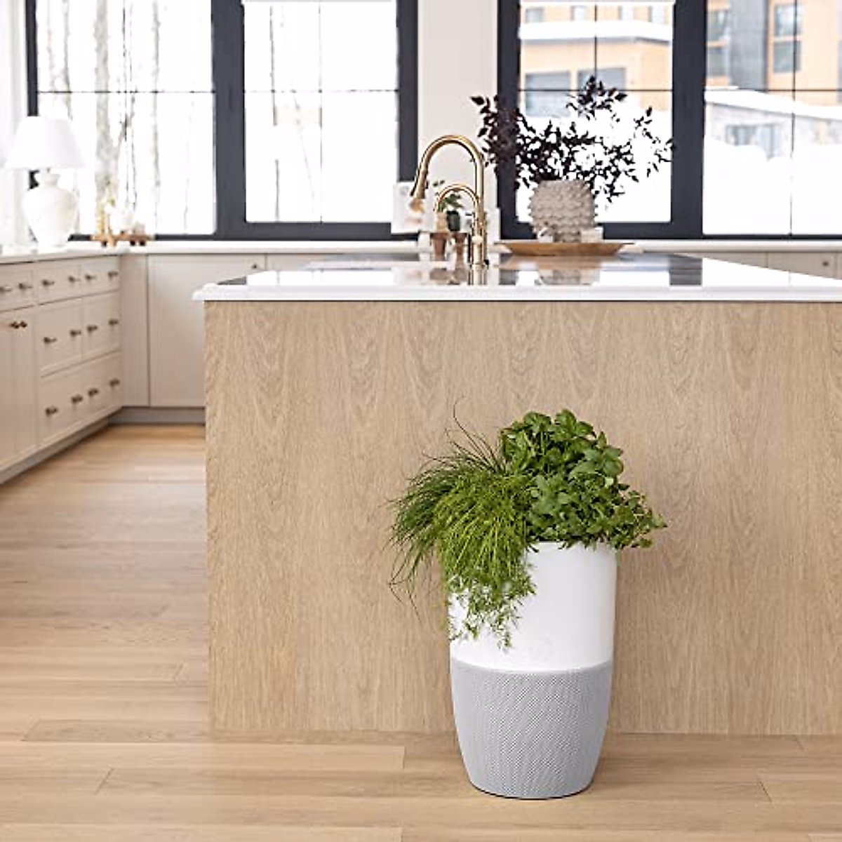 Dupray Bloom™ Air Purifier for Large Rooms with Planter or Custom Accent Table Design | For Home, Bedroom, Office, Dust, Pets | H13 HEPA Air Filtration (Planter, Cloudy Gray)