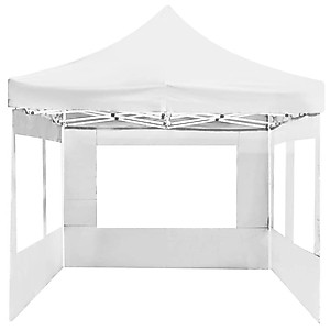 Professional Folding Party Tent with Walls Aluminum,Fruit Stand Gazebo,Deck Gazebo,Camping Gazebo,Hardtop Gazebo,Featuring a Folding Design,for Barbeque, Patio,Garden Party,Markets,19.7'x9.8' White