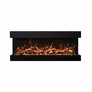 60-TRU-View-XL XT - 3 Sided Electric Fireplace 60 Inch, 3-Sided Glass Fireplace Heater w/Remote Control & 8H Timer, Thermostat, Black, Adjustable Brightness, Realistic Flame Effects