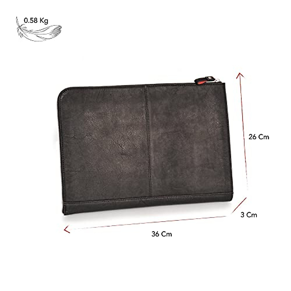 DONBOLSO Laptop Sleeve London I 13.3 Inch Genuine Leather Notebook Briefcase for Men & Women I Up to 14 Inch Protective Case I Vintage Black