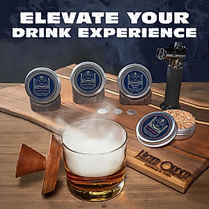 Higher Order Cocktail Smoker Kit -USA Handcrafted |Smoker, Turbo Torch, Woodchip Blend| Old Fashioned Chimney Drink Smoker for Cocktails, Whiskey Smoker Kit Bourbon Smoker Kit Smoke Infuser (Cherry)