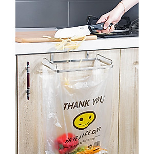 YQh Trash Bag Holder,Trash Bag Holder Rack Kitchen Trash Can Small Trash Container for Kitchen Cabinet Door and Cabinet Under Sink Bag Holder (1)