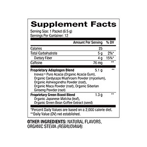 BareOrganics On-The-Go Energy Superfood Water Enhancer — Organic Energy Drink Mix, Set of 12 Packets