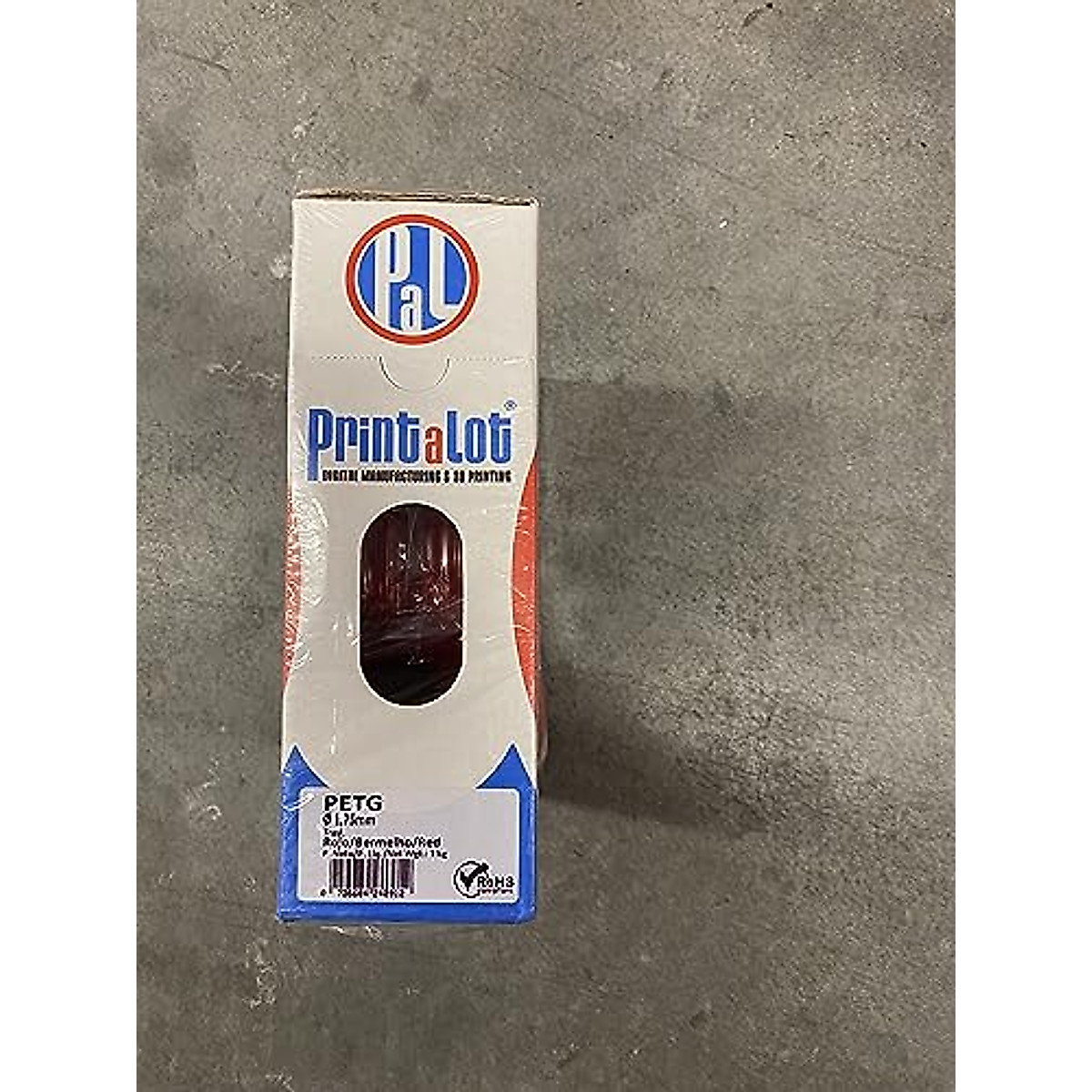 PRINTALOT PETG 3D Printer Filament, Dimensional Accuracy +/- 0.03 mm, 1 kg Spool, 1.75 mm, Translucent RED