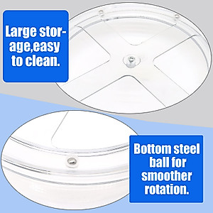 SWZHAI Lazy Susan Organizer 11 inches, Clear Turntable Acrylic Spice Rack for Cabinet Storage, Rotating Seasoning Organizer for Kitchen, Refrigerator, Pantry, Countertop, Table, Vanity, Bathroom